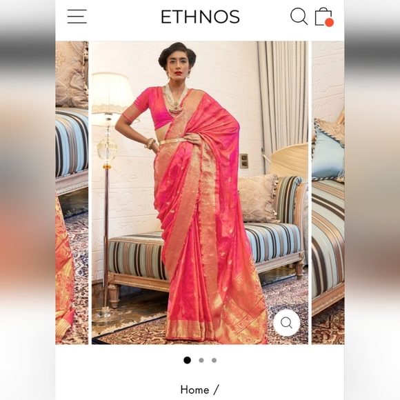 ethnos | Sarees | Hot Pink Saree | Poshmark